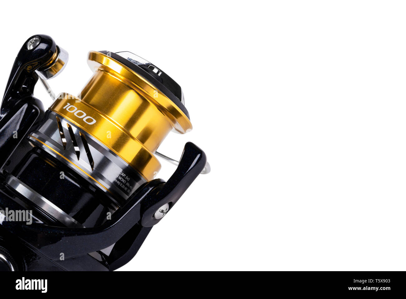 Fishing tackle. Fishing reel isolated on white background with clipping ...