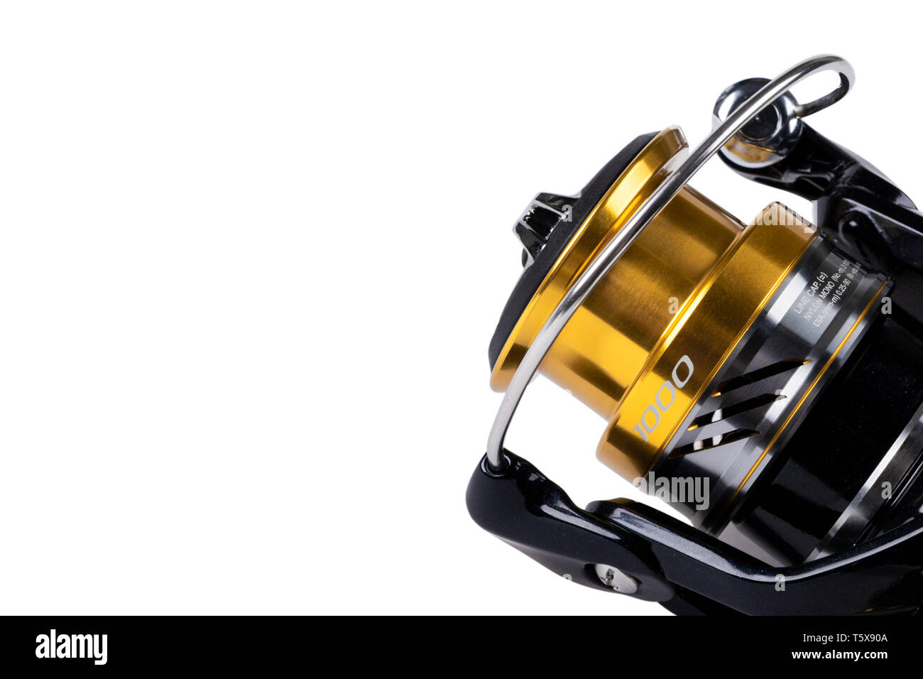 Fishing tackle. Fishing reel isolated on white background with clipping ...