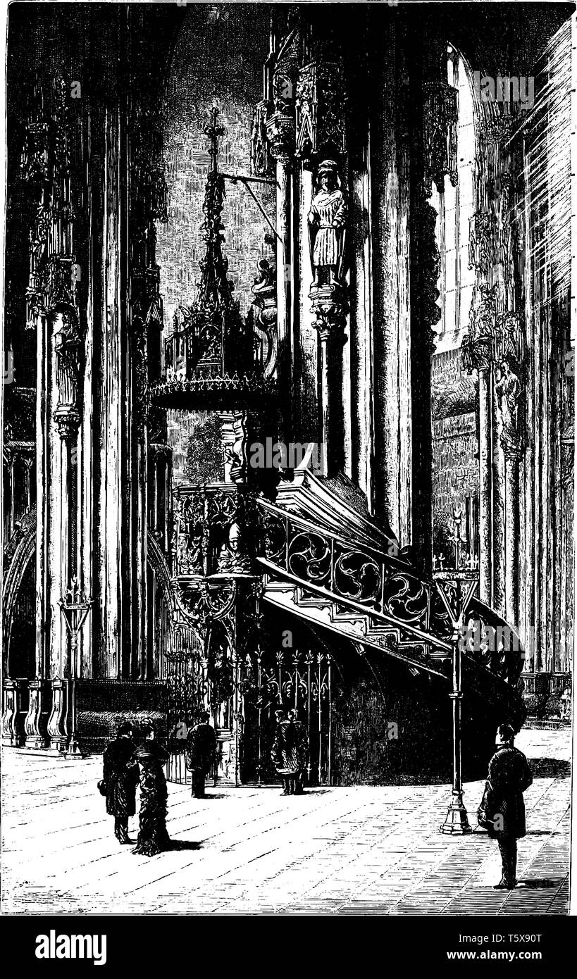 St Stephen Cathedral Pulpit also called Stephansdom which stands in the ...