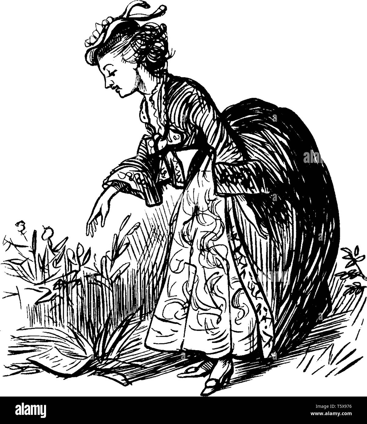 Picking of flowers Stock Vector Images - Alamy