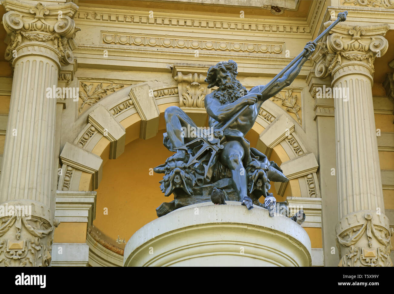 Fountain of Neptune at Cerro Santa Lucia Park, Historic Public Park in ...