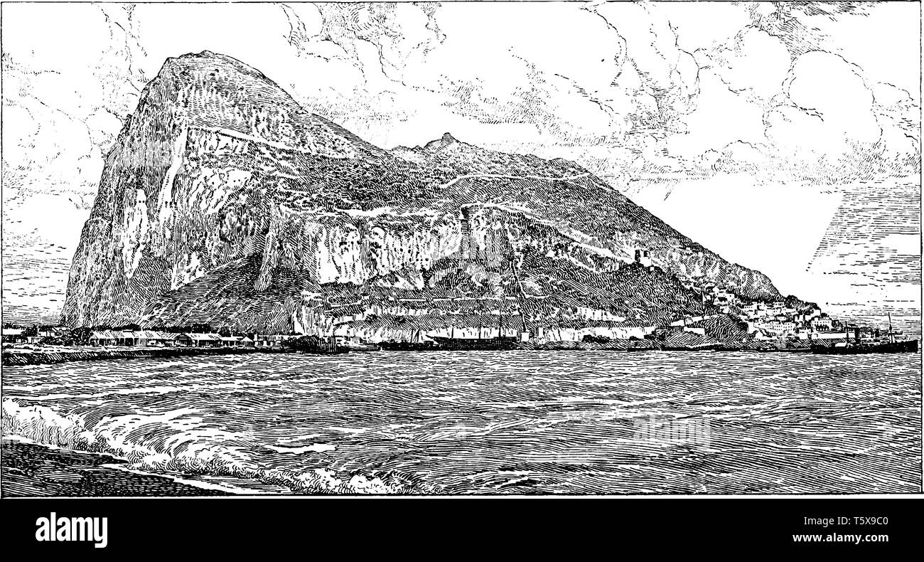 Gibraltar is connected with the Spanish mainland only by a flat strip ...