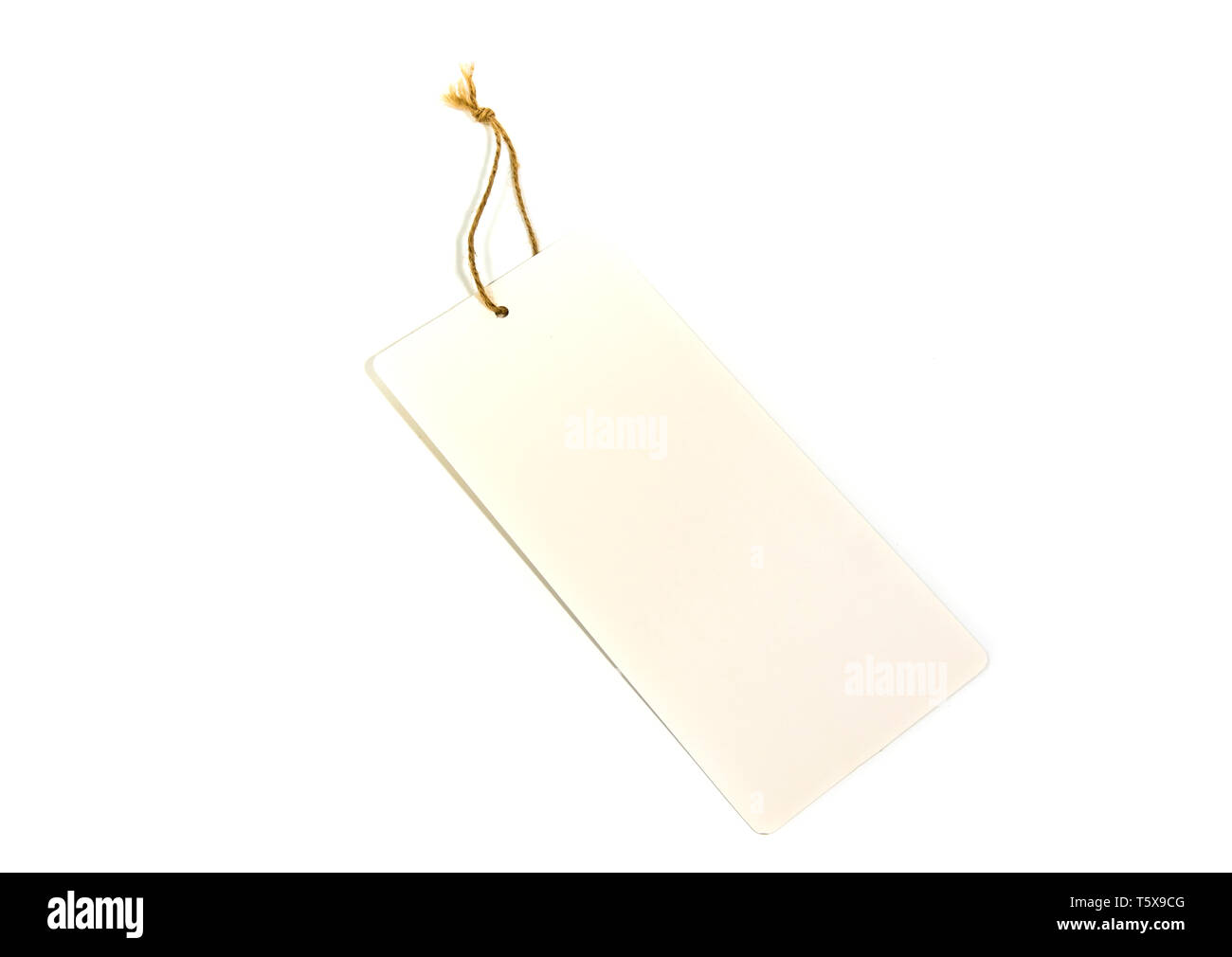 Blank white paper label on white background Stock Photo - Alamy