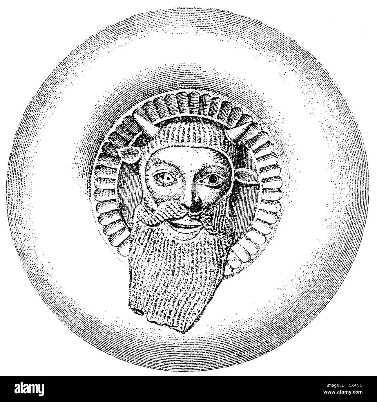 Etruscan shield from Tarquinii. According to Museo Gregoriano Stock ...