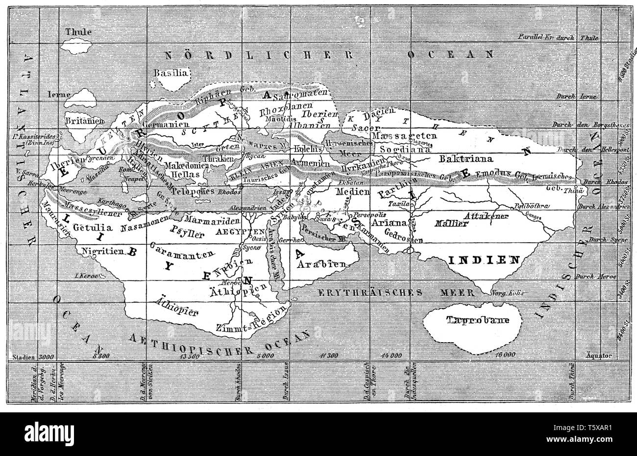 Eratosthenes map Black and White Stock Photos & Images - Alamy