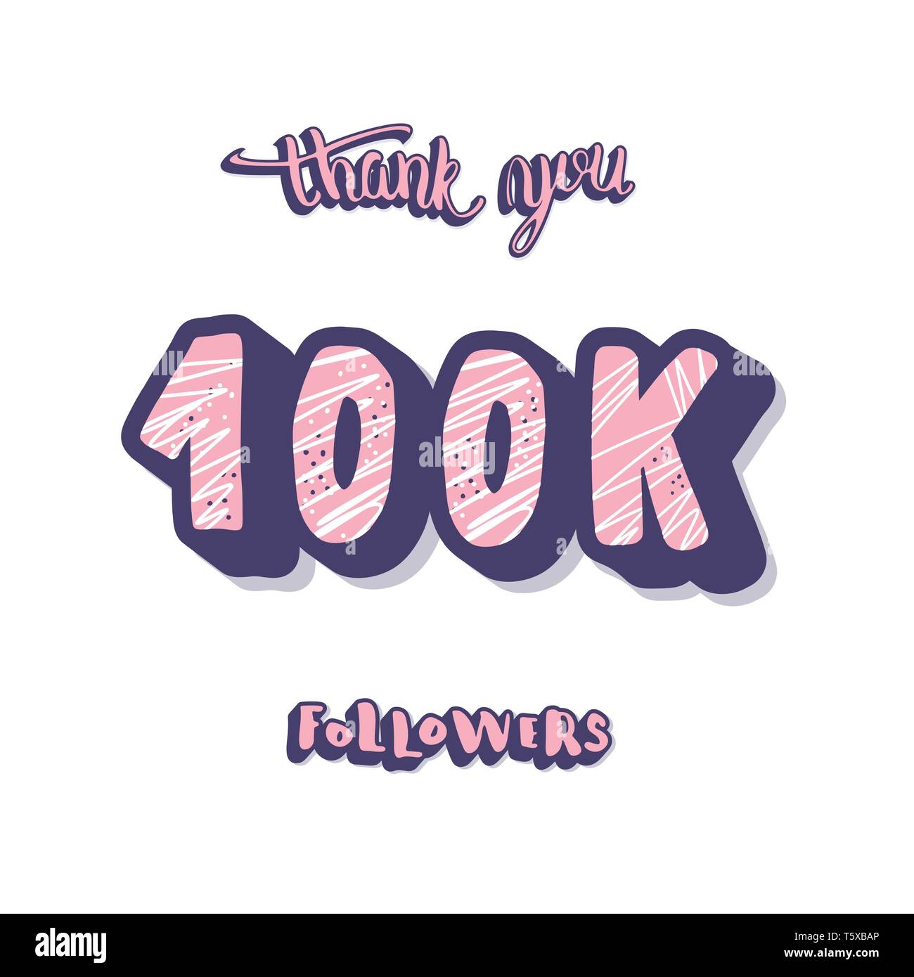 100k followers post. Social media banner. Vector color illustration ...
