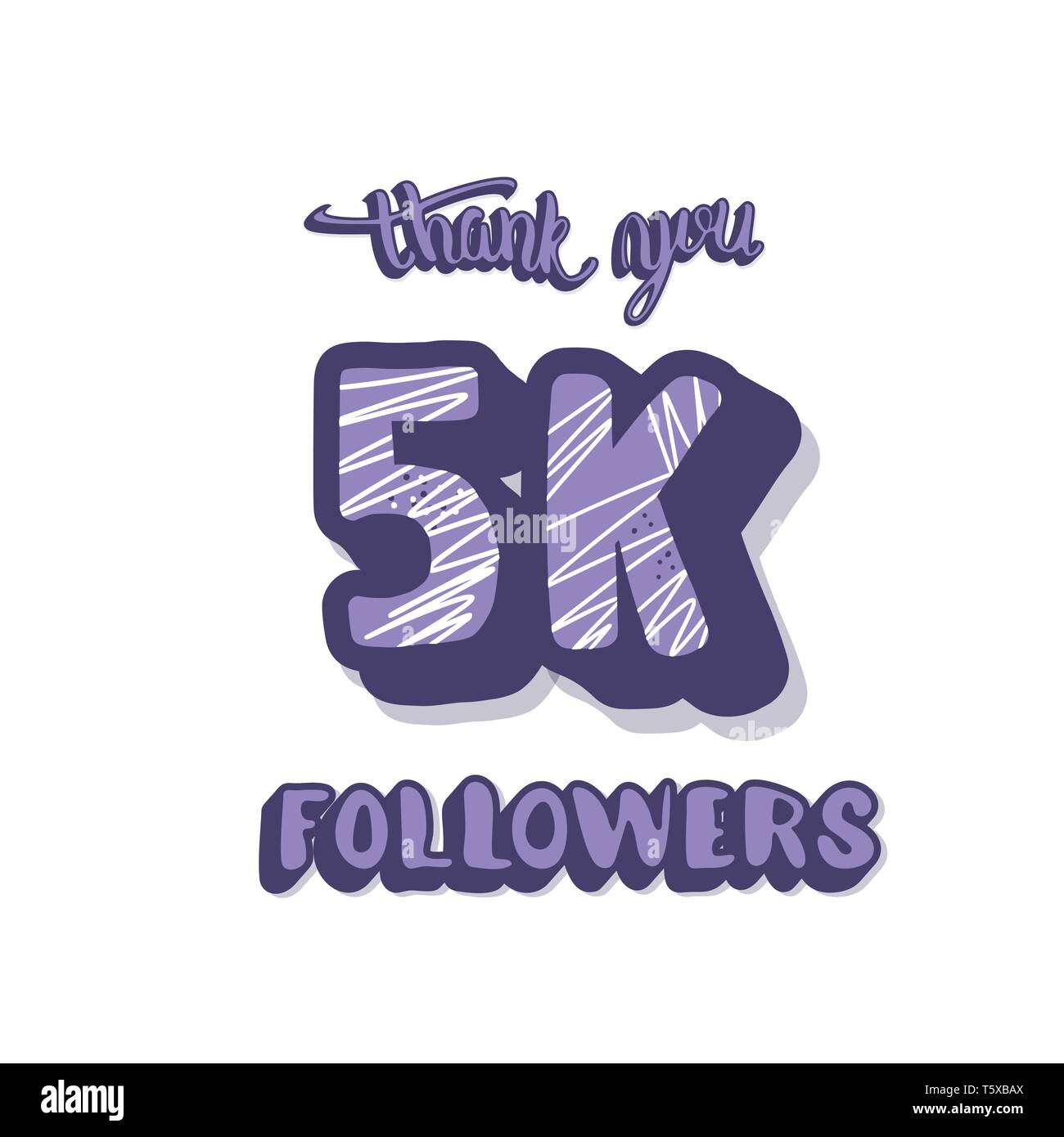 5k followers post. 5000 subscribers. Social media banner. Vector color ...