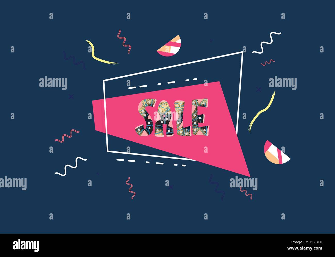 Sale banner template. Vector handwritten lettering with promotion ...