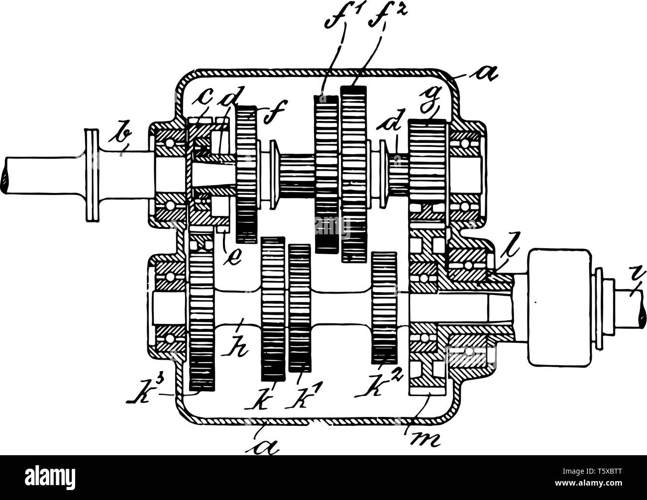 This illustration represents function of Change Speed Gearing vintage ...