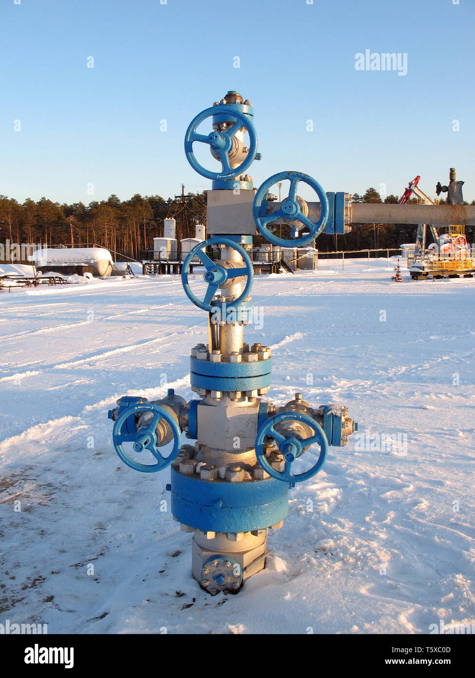 Oil and gas industry. Work of oil electric pump on a oil field ...