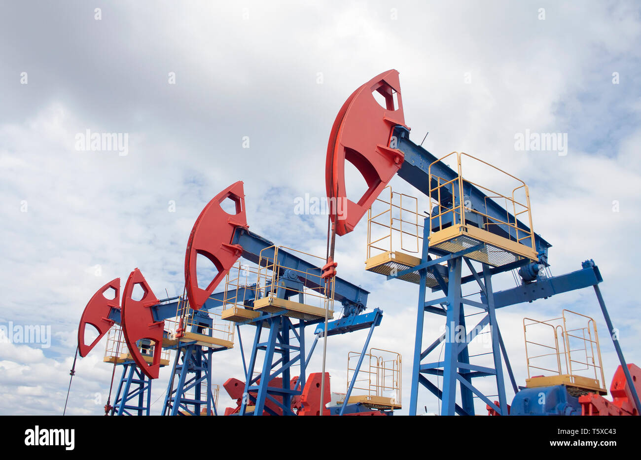 Oil pump jack. Oil and gas industry. Oil field Stock Photo - Alamy