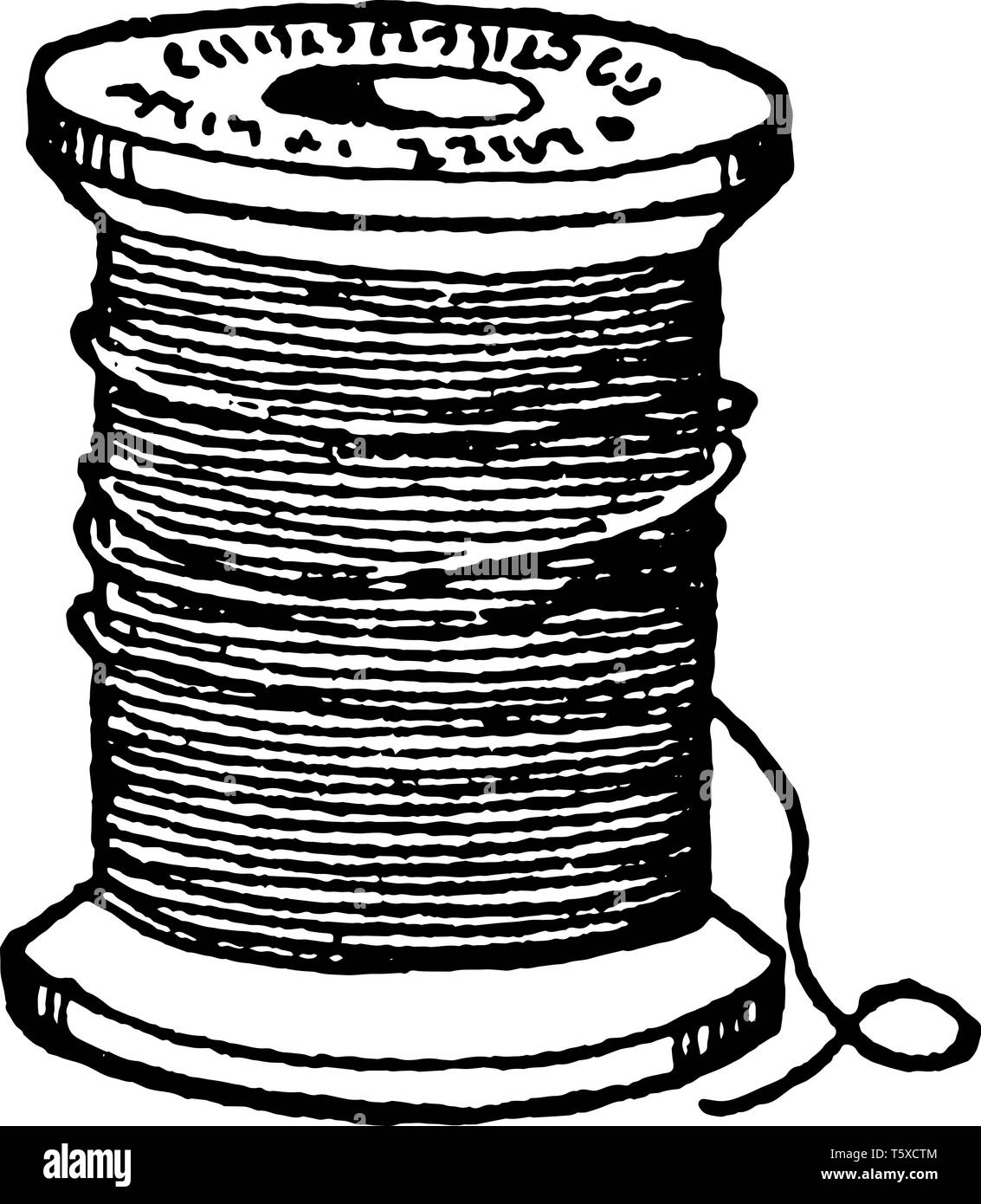 Vintage bobbin illustration Black and White Stock Photos & Images - Alamy
