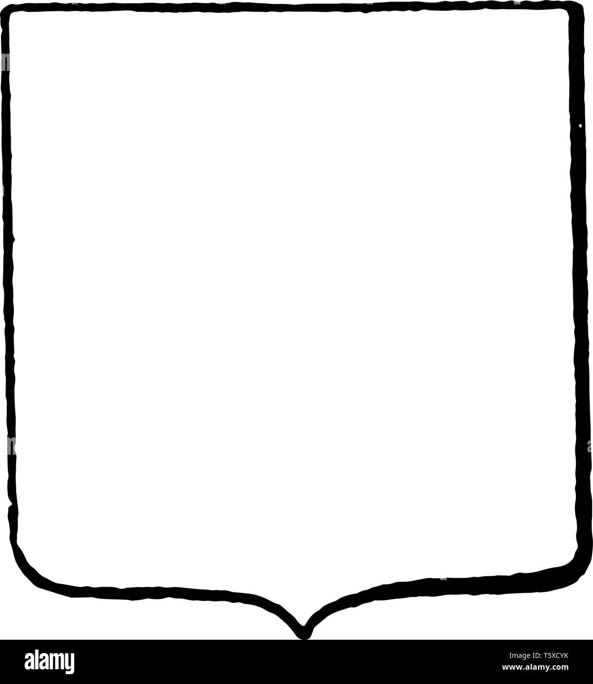 Modern Shield is in heraldry, vintage line drawing or engraving ...