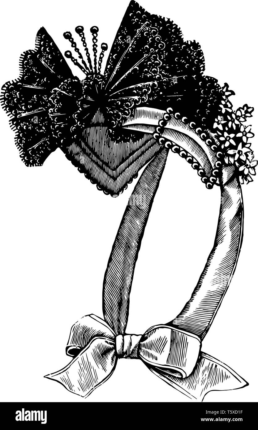 Lady's Bonnet ties around the head to hold the bonnet in place, vintage ...