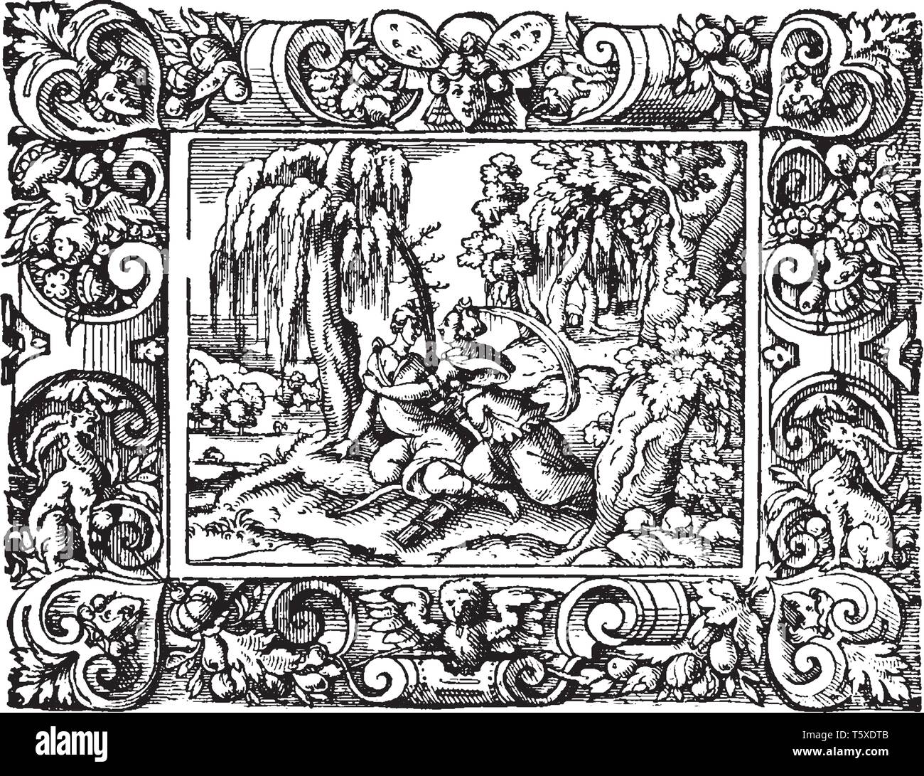Man sitting under a tree drawing hi-res stock photography and images ...