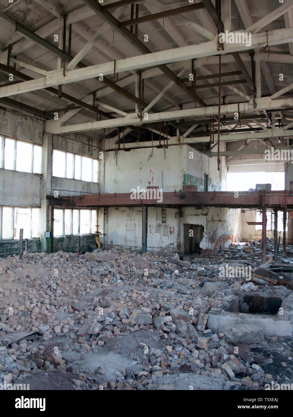 Destroyed factory. Building in ruins Stock Photo - Alamy