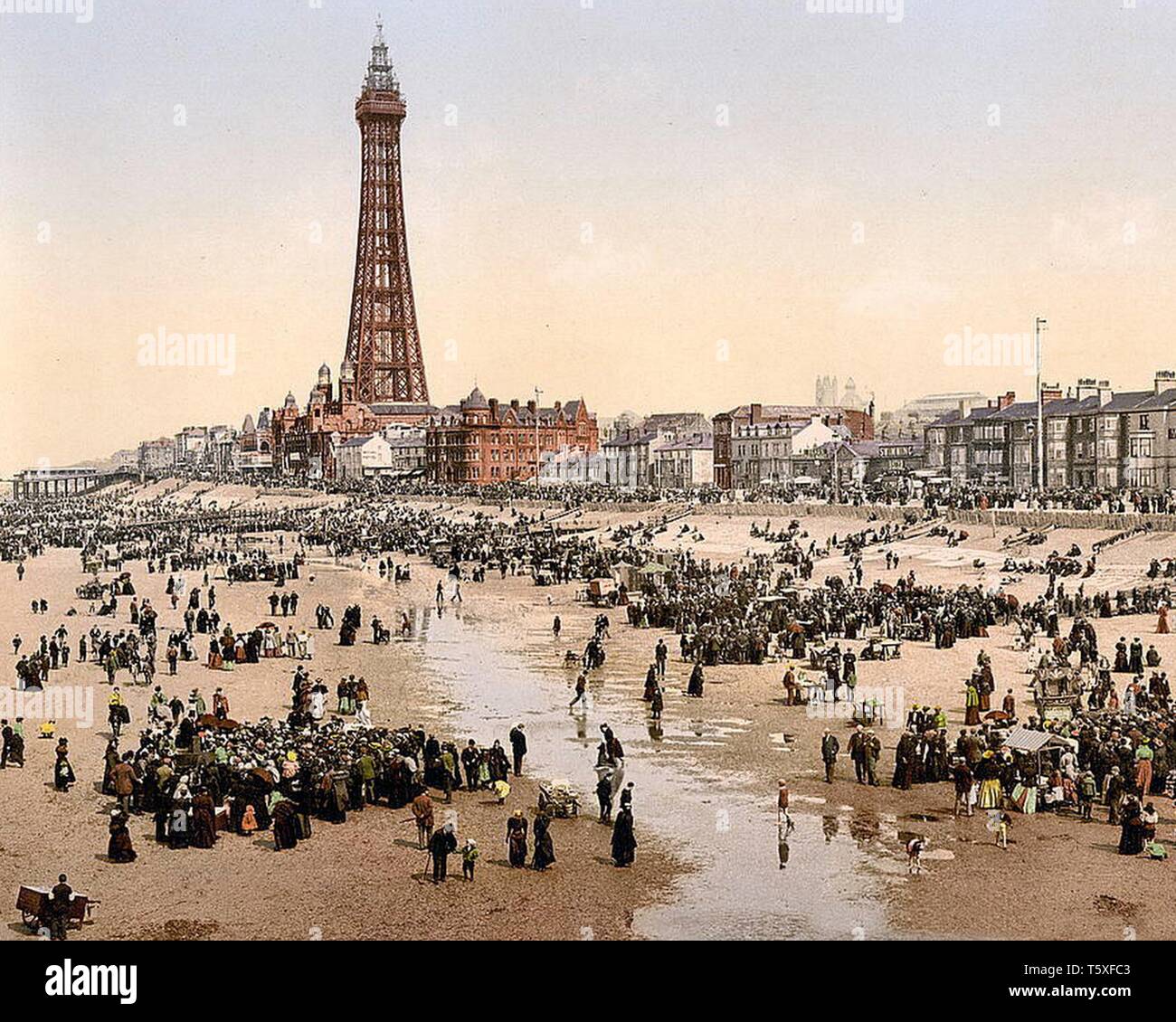 Blackpool Promenade and Tower from South Pier, Blackpool, Lancashire ...