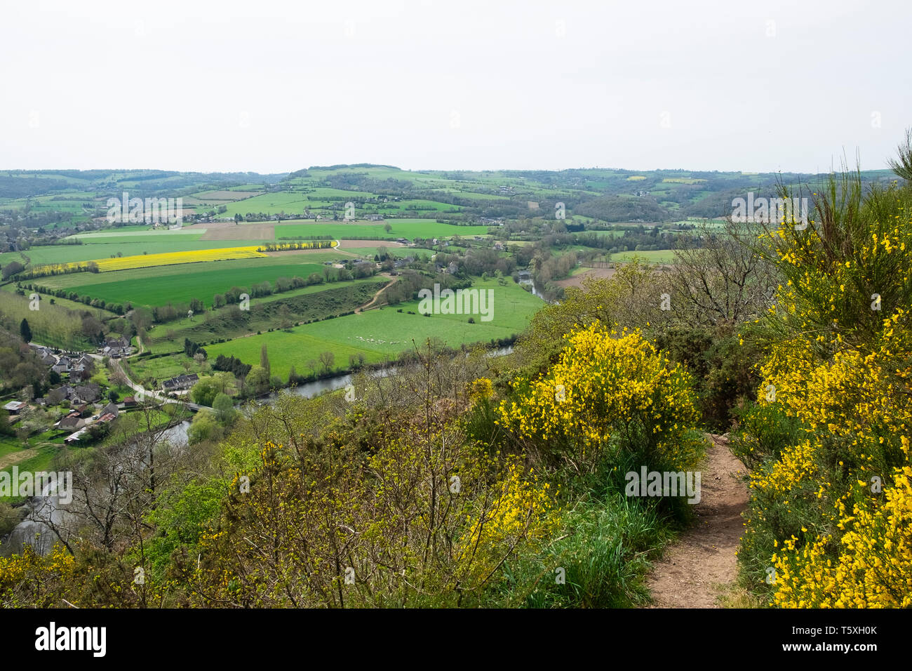 View from Pain de Sucre (Sugarloaf) down the valley of the River Orne ...