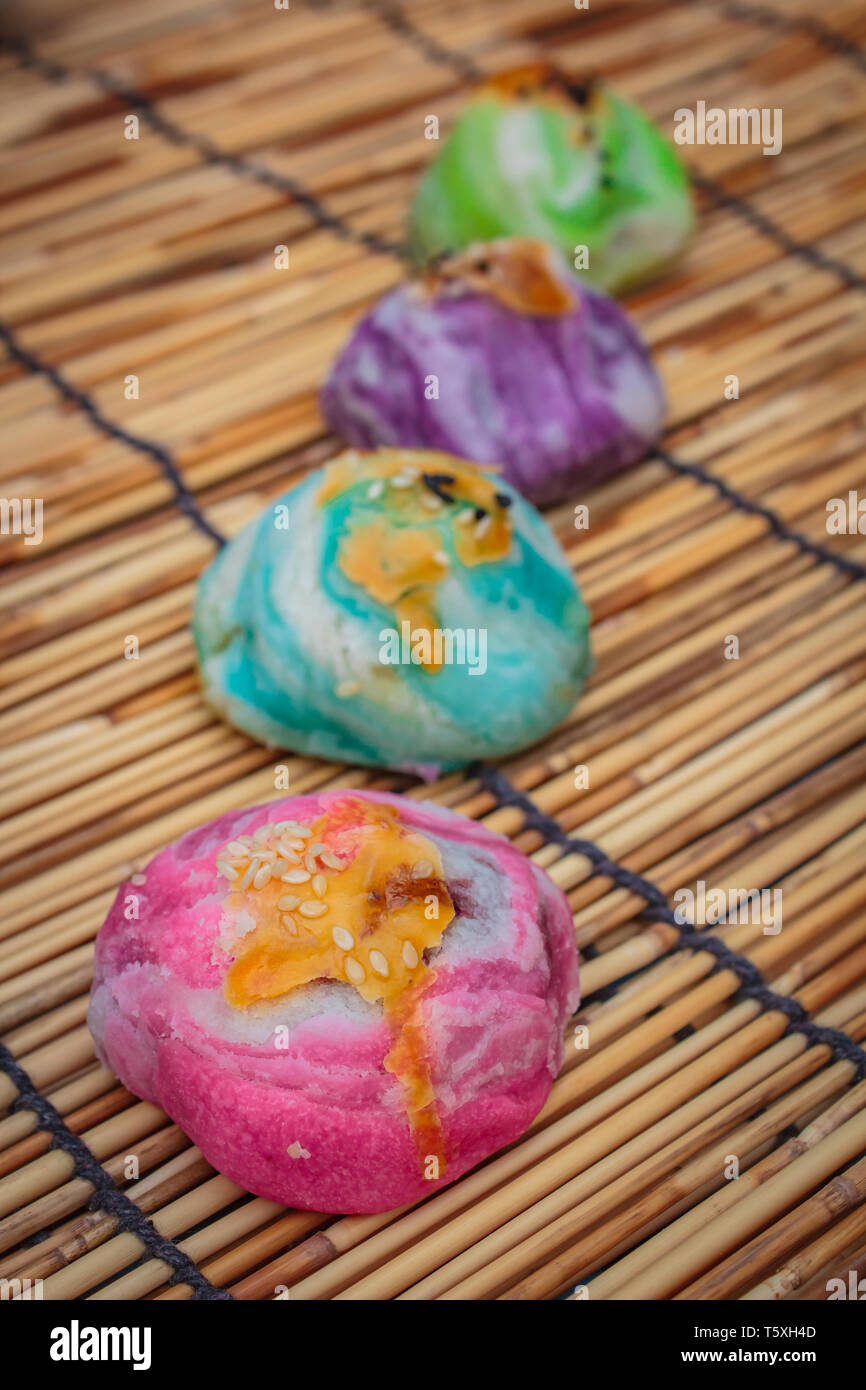 Sweet color of chinese pastry moon cake, Traditional mid autumn ...