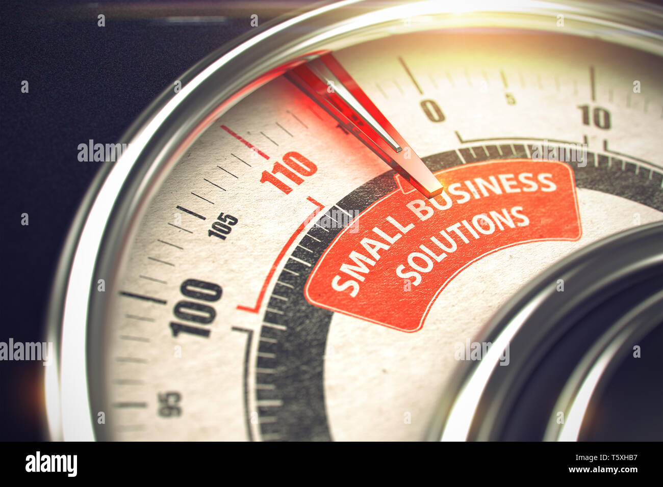 Small Business Solutions - Red Label on Conceptual Rev Counter with ...
