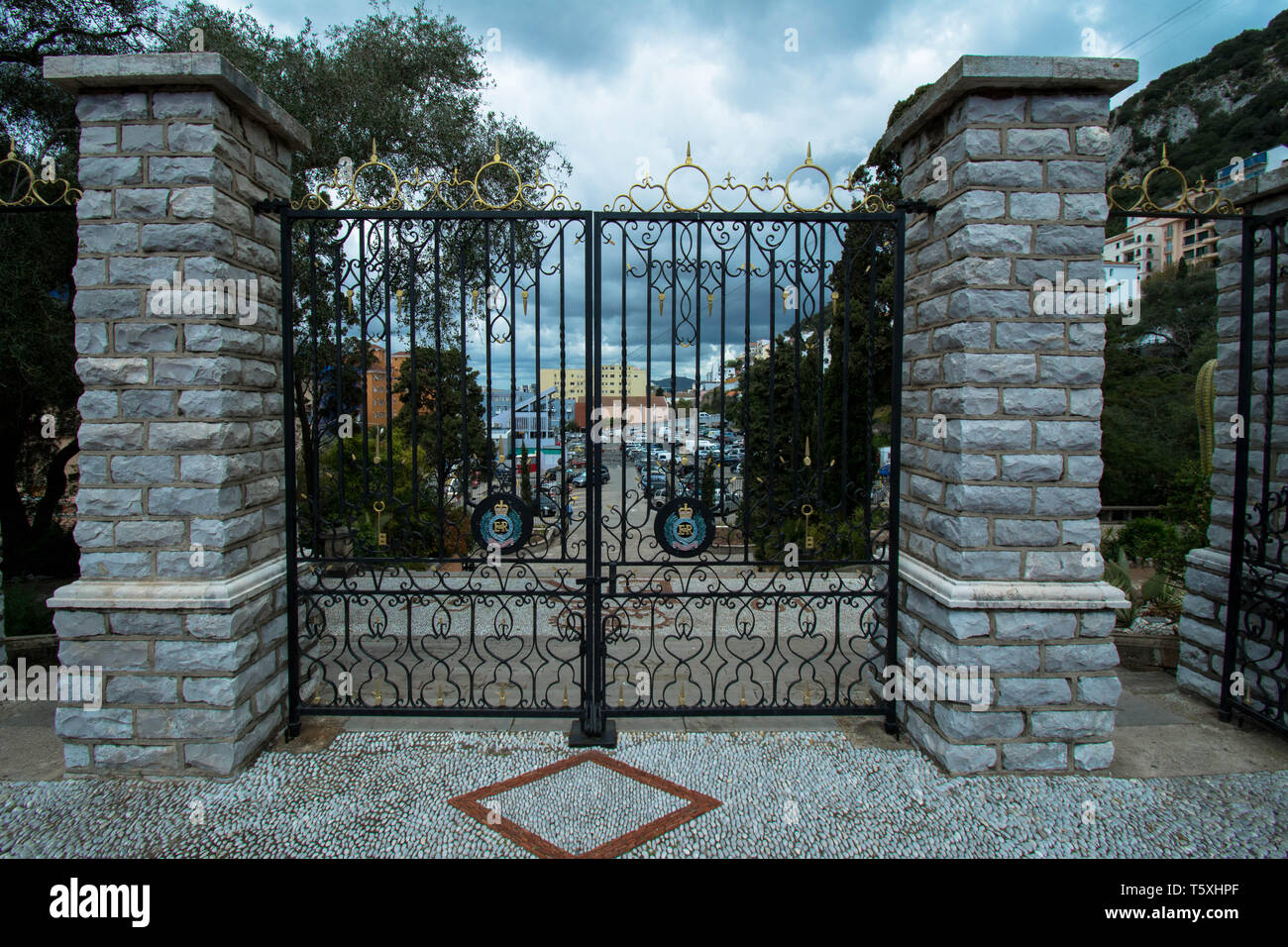 Entrance gates Gibraltar Stock Photo - Alamy