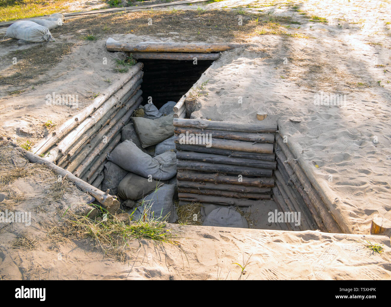 The firing point in the form of a trench with shelter from enemy fire ...