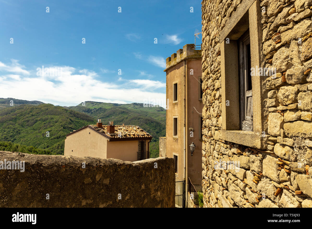 glimpse of a typical Sicilian medieval village Stock Photo - Alamy