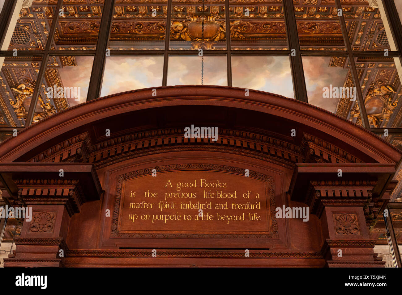 A quote by John Milton inside the New York Public Library, Midtown ...