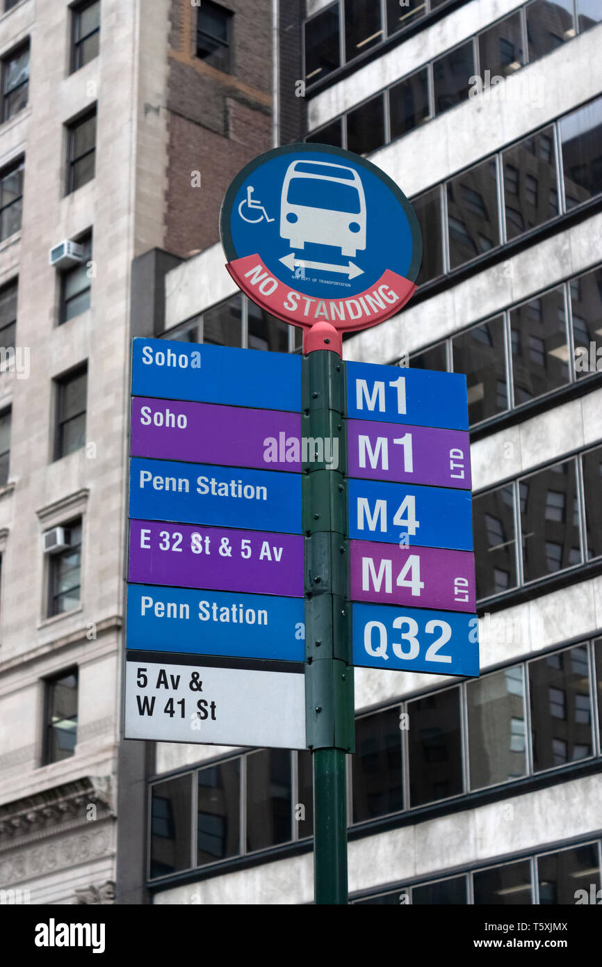 New york city bus stop hi-res stock photography and images - Alamy