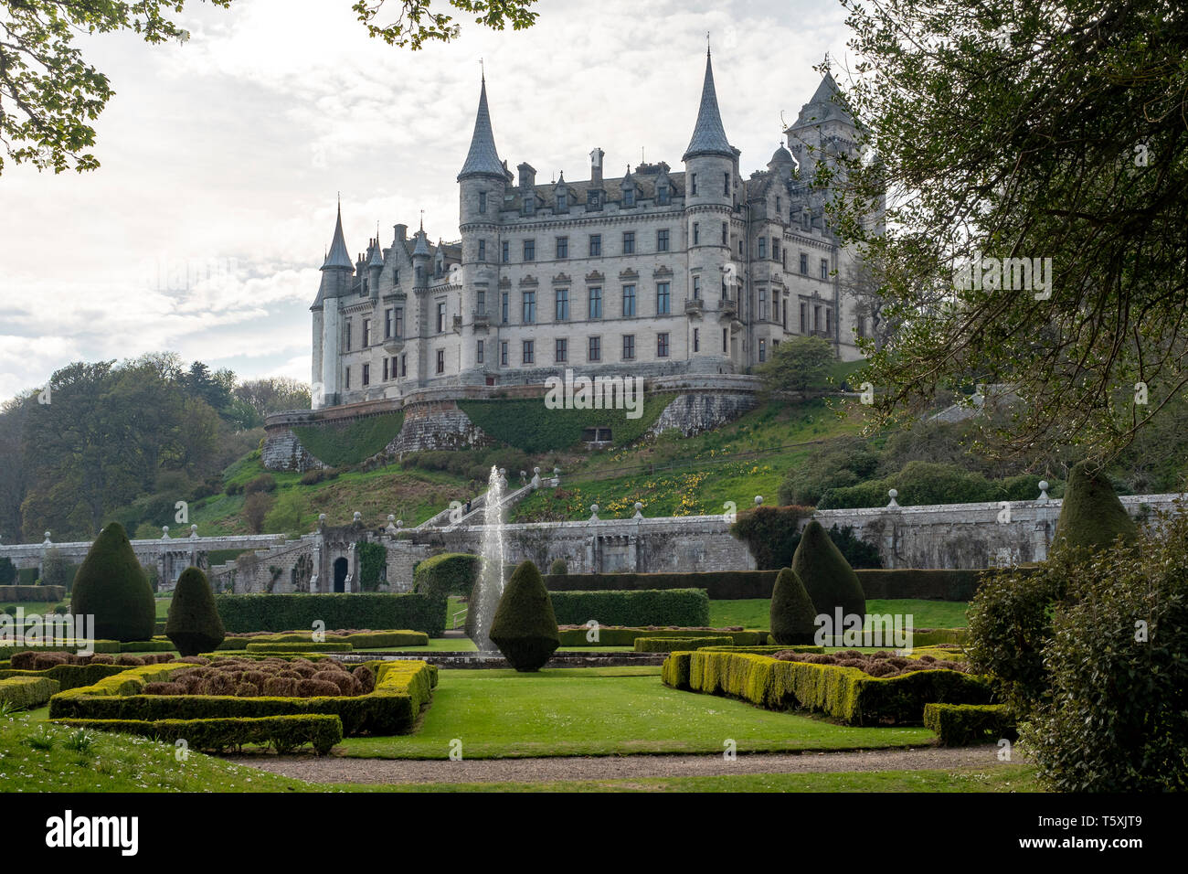 View of Dunrobin Castle, Scotland, from the Gardens Stock Photo - Alamy