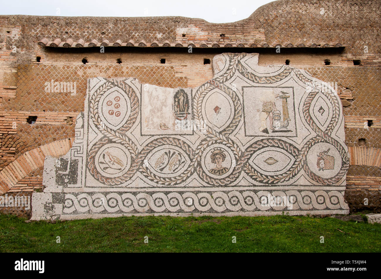 Roman color mosaic located in Ostia Antica Stock Photo - Alamy