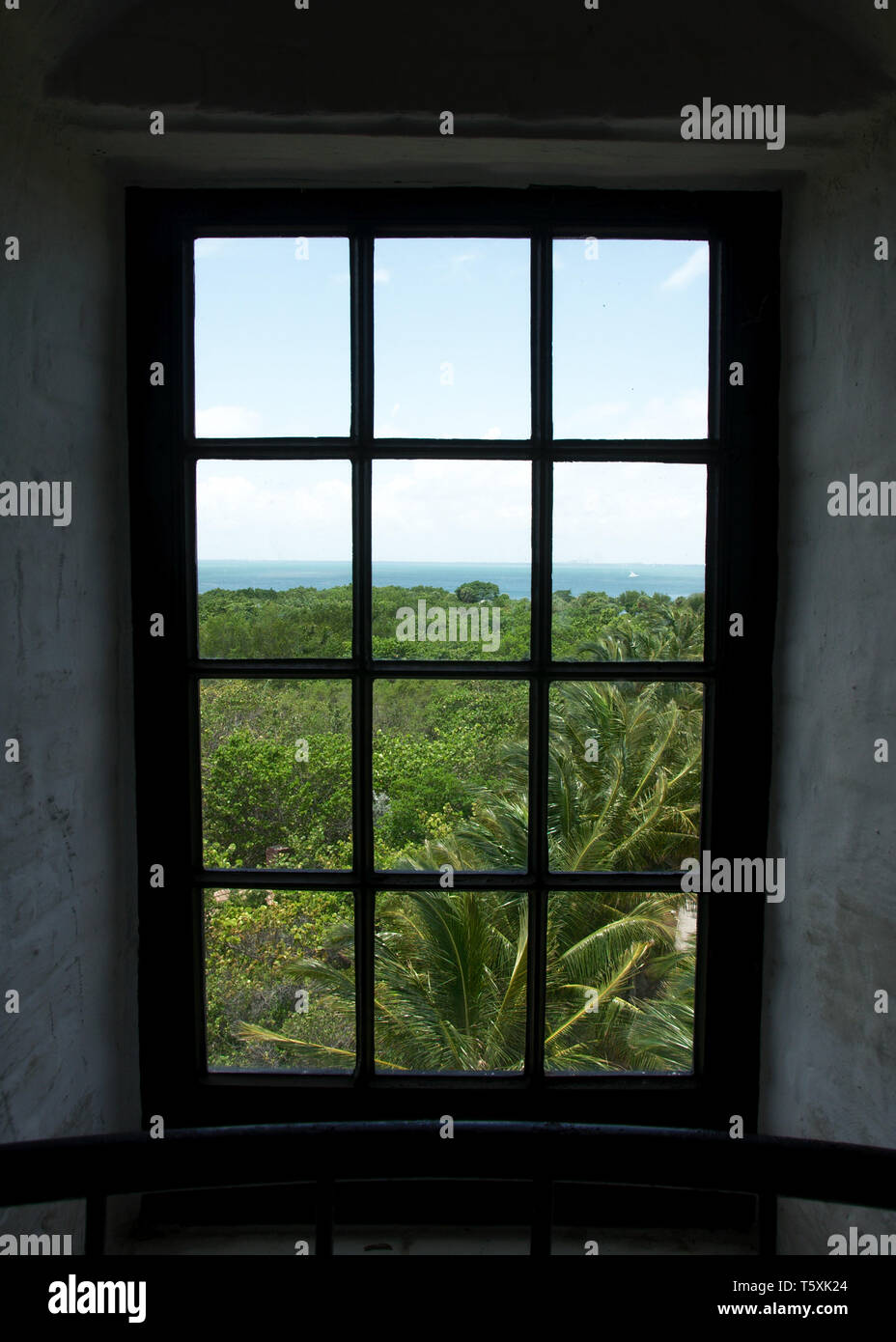 The view from a window in the Cape Florida Light, a lighthouse on Cape ...