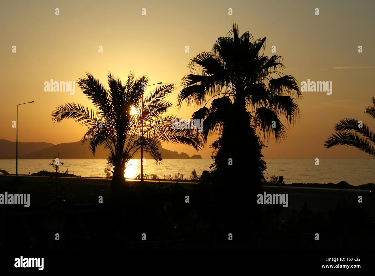 Colorful sunset on a Turkish coast. Rest in Turkey Stock Photo - Alamy