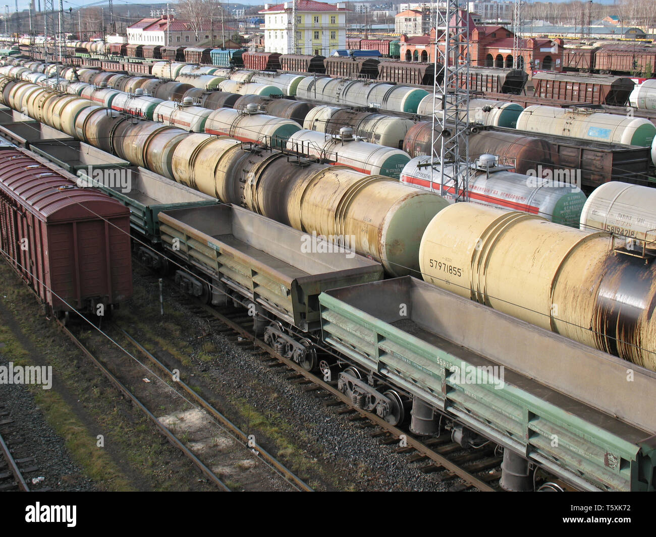 Cargo station on a railroad Stock Photo - Alamy