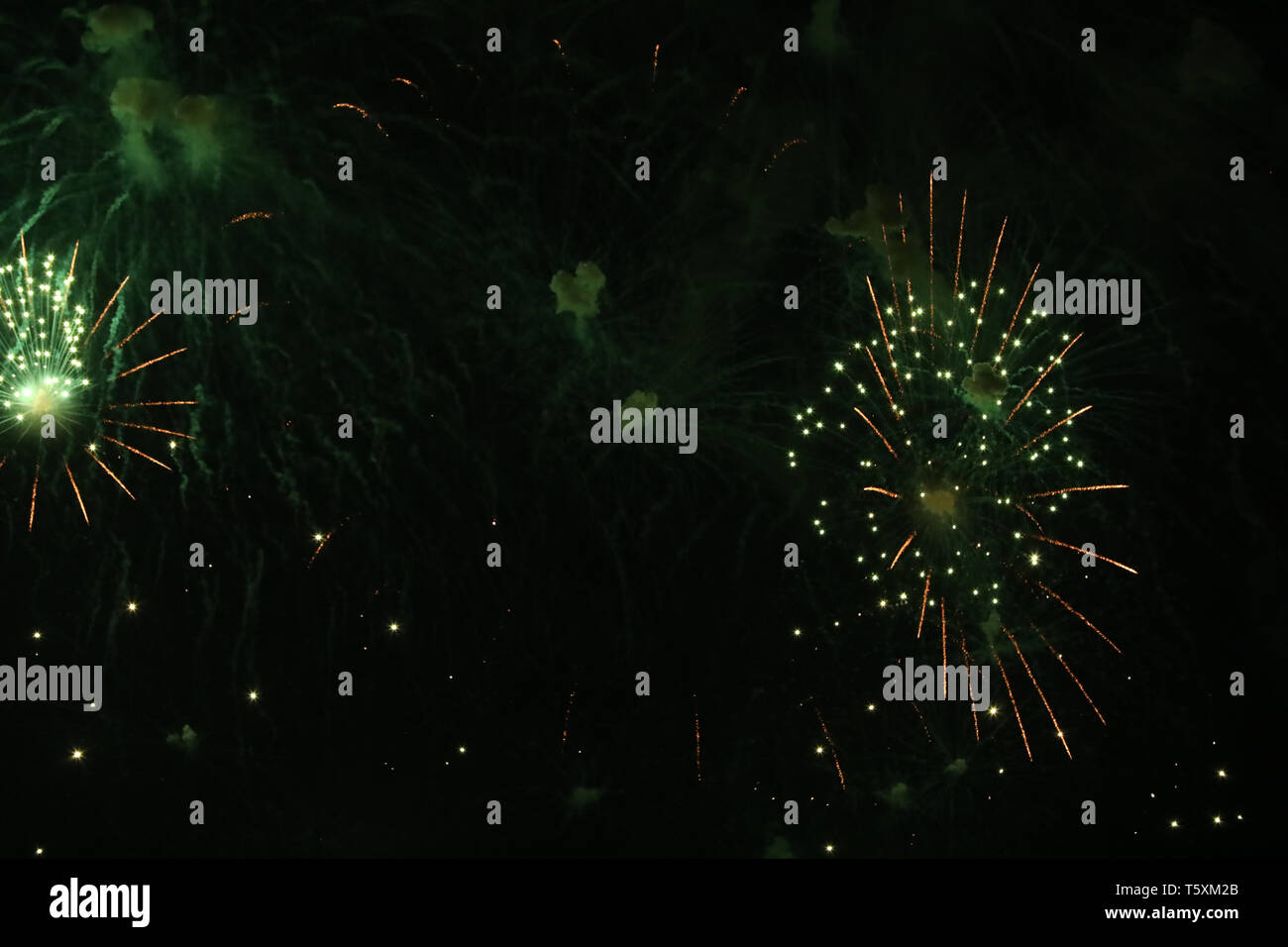 New Year's Eve fireworks and rockets on New Year's Day Stock Photo - Alamy