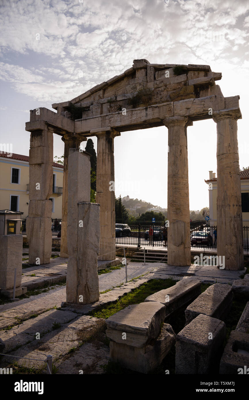 Roman forum entrance, Athens Greece Stock Photo - Alamy