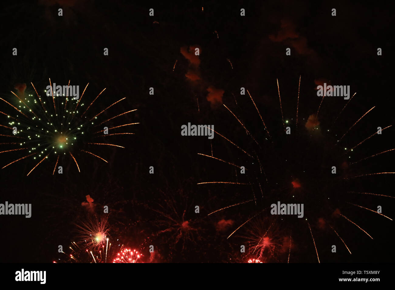 New Year's Eve fireworks and rockets on New Year's Day Stock Photo - Alamy