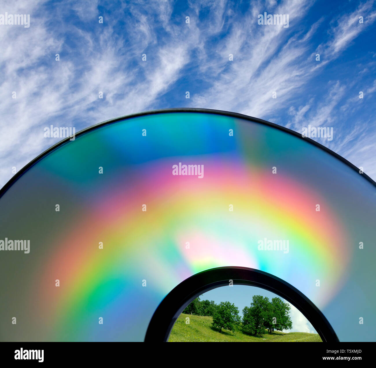 Rainbow on a compact disk . Environment conservation . Health and ...
