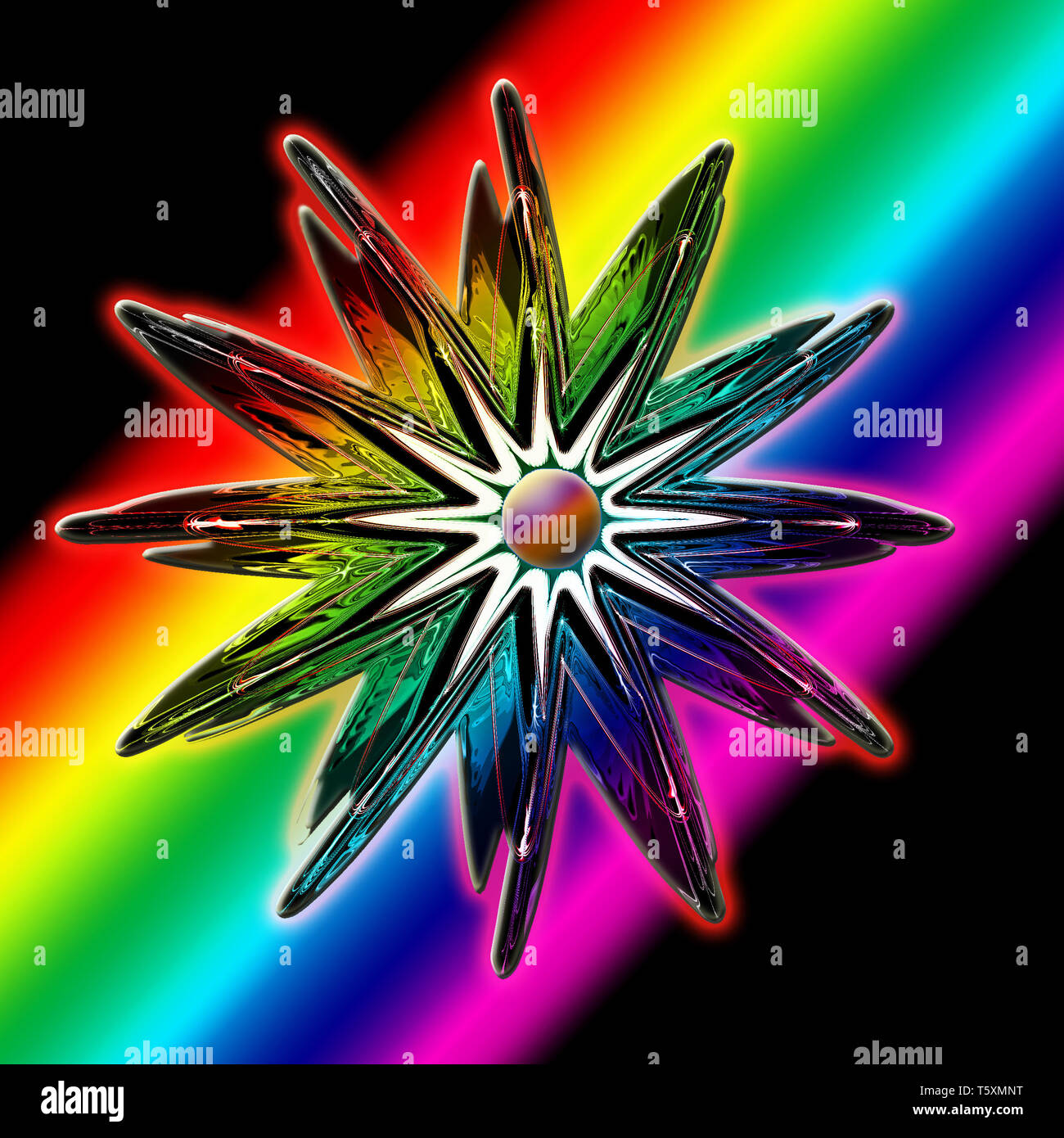 Falling star on a rainbow Stock Photo - Alamy