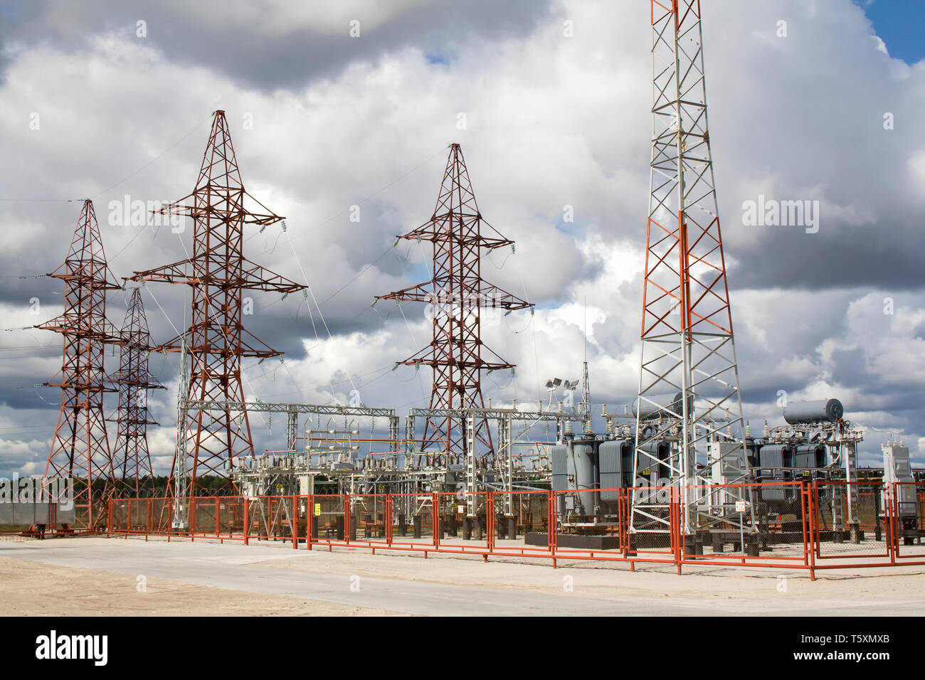 Industrial construction. Work of power plant Stock Photo - Alamy
