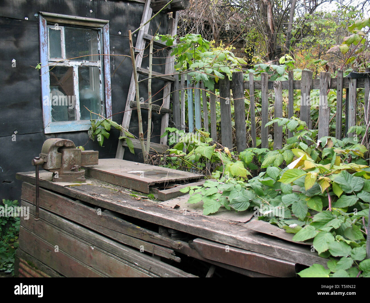 Old workplace in forgotten village Stock Photo - Alamy