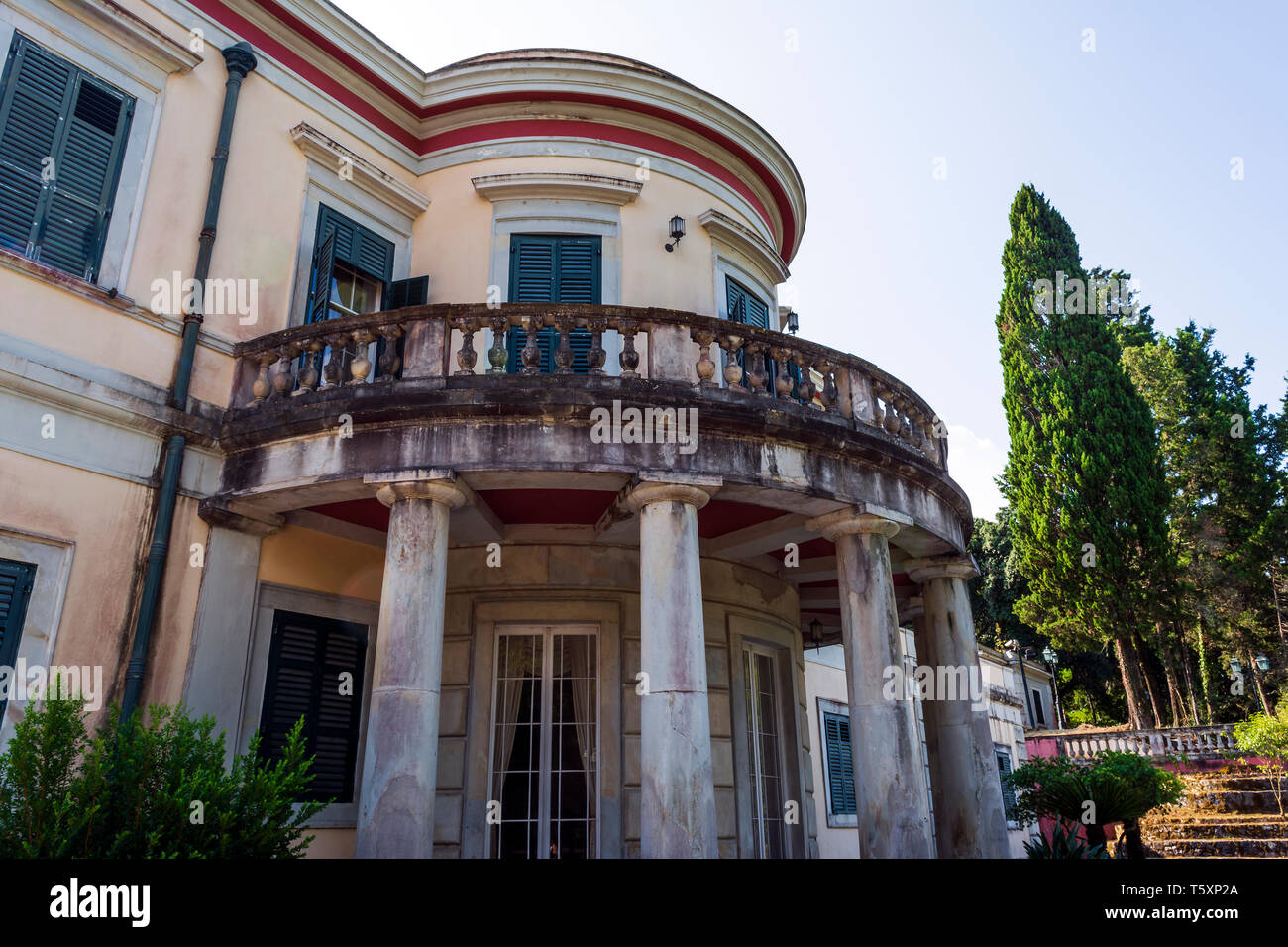 Mon Repos palace in Corfu island at Greece Stock Photo - Alamy