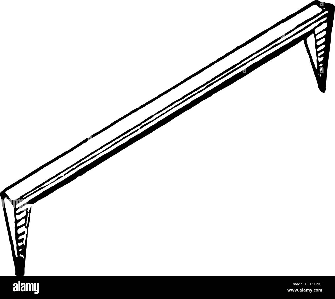 Raft Dog which is an iron bar with ends bent over vintage line drawing ...
