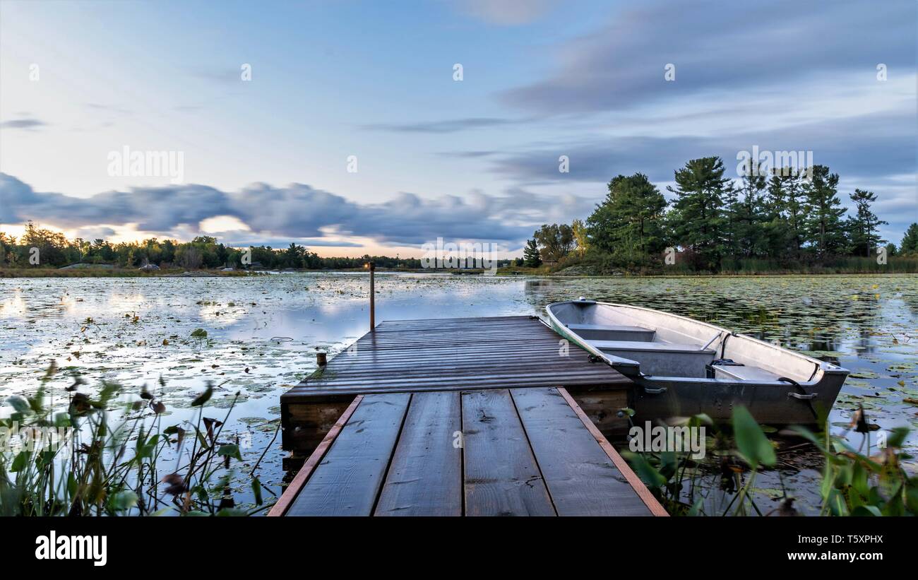 Georgian Bay Boat Dock Stock Photo - Alamy