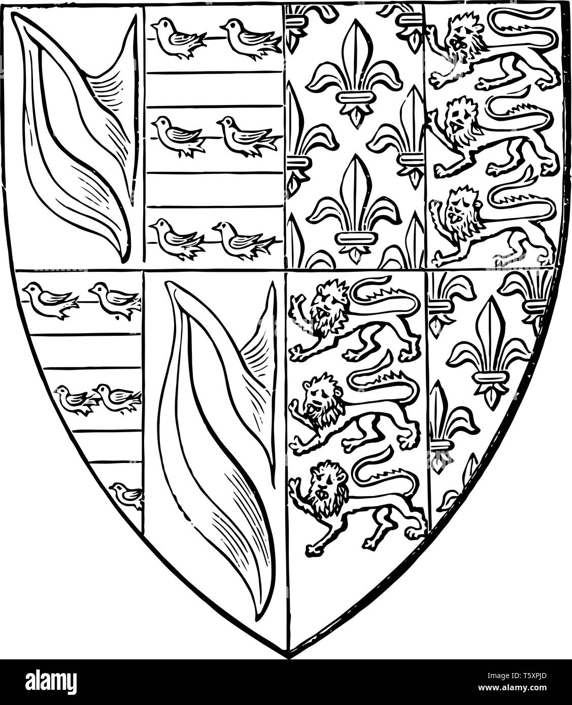 Shield of John de Hastings are impaling France ancient and England ...