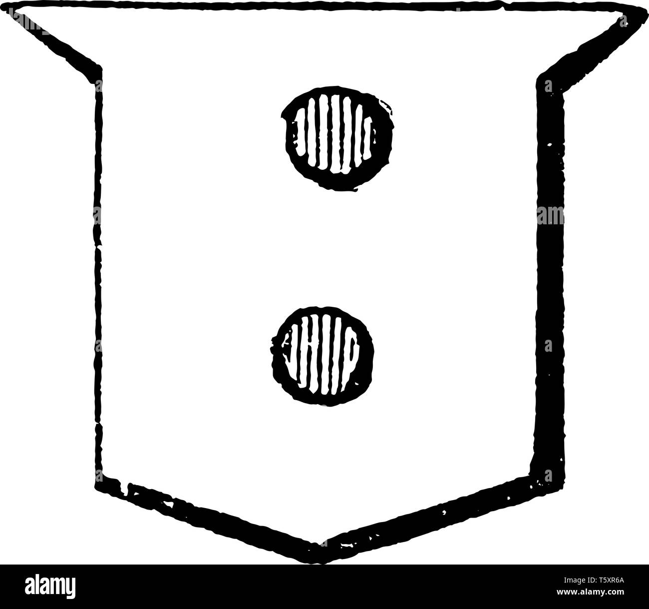 Two Roundlets are arranged in pale, vintage line drawing or engraving ...