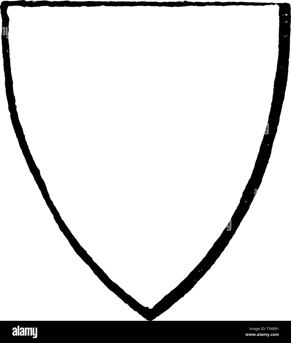 Pointed Shield are generally used in Heraldic paintings, vintage line ...