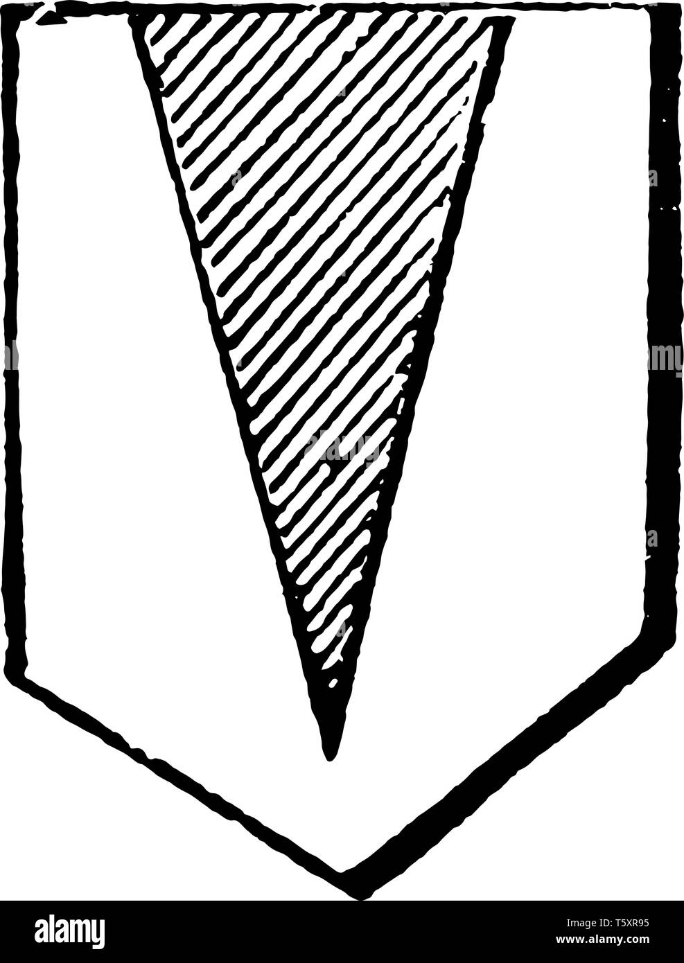 Pile is an angular figure like a wedge, vintage line drawing or ...