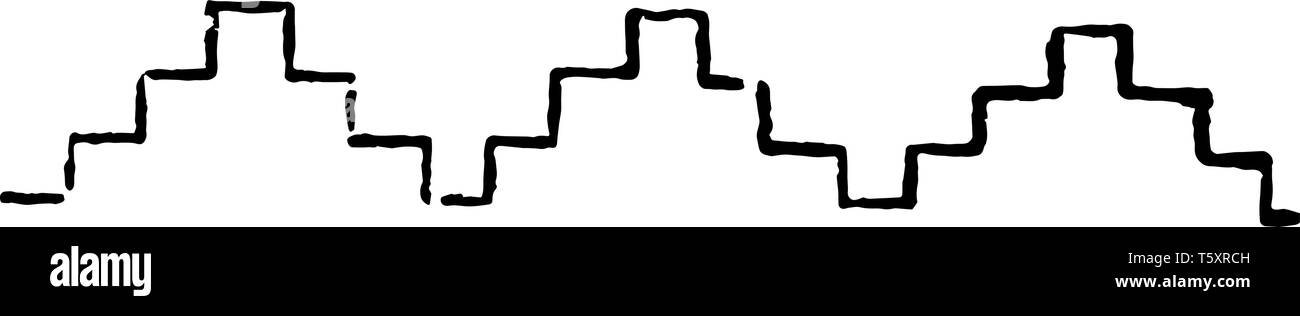 Line Embattled Grady have curved lines in angular pattern, vintage line ...