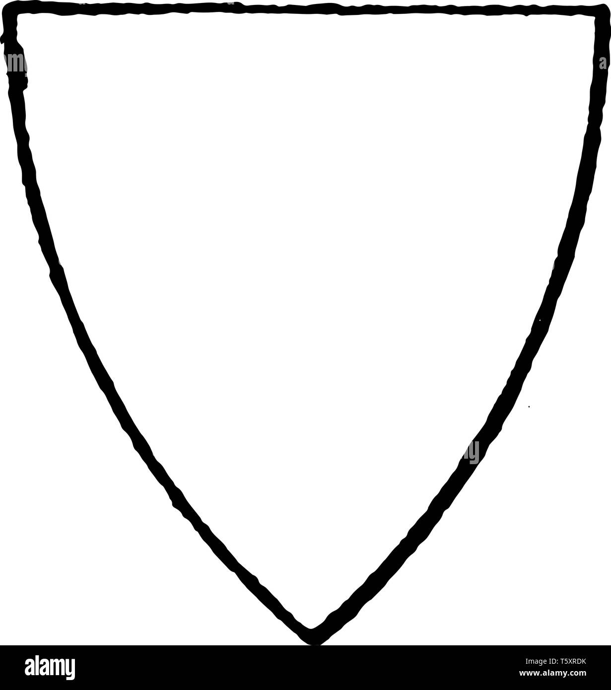 Pointed Triangular Shield have a simple triangle shape, vintage line ...